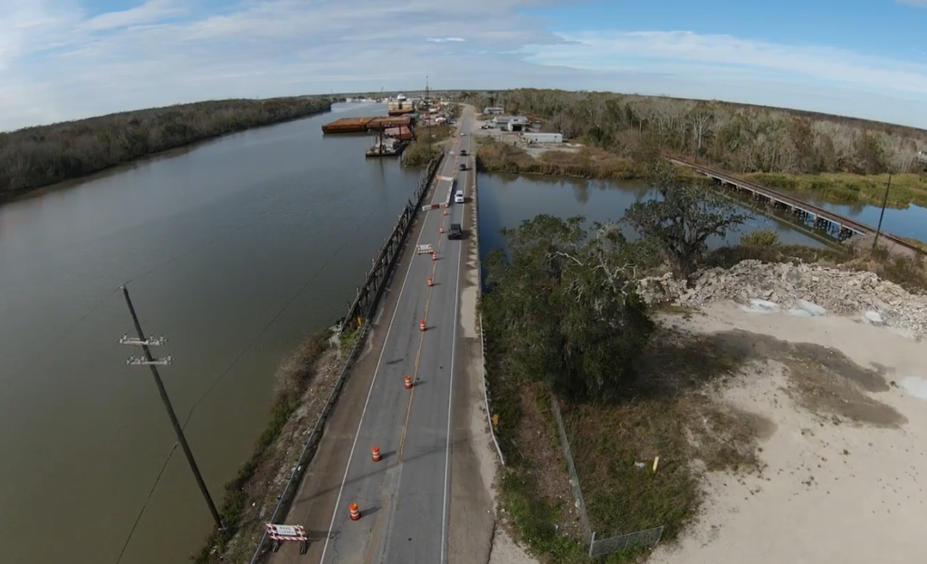 Drone Video of Bayou Ramos Bridge Traffic Control – KQKI News