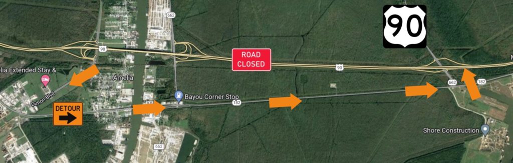 UPDATE: Highway 90 is Open – Original: Detour Route Announced for ...